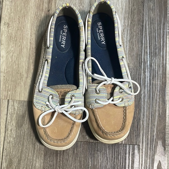 Sperry | Shoes | Sperry Tan And White Flats With Nautical Style | Poshmark